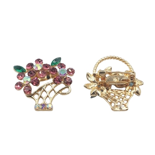 Set 12 brose pentru martisor, NEVERMORE, Cosulete cu cristale colorate ...