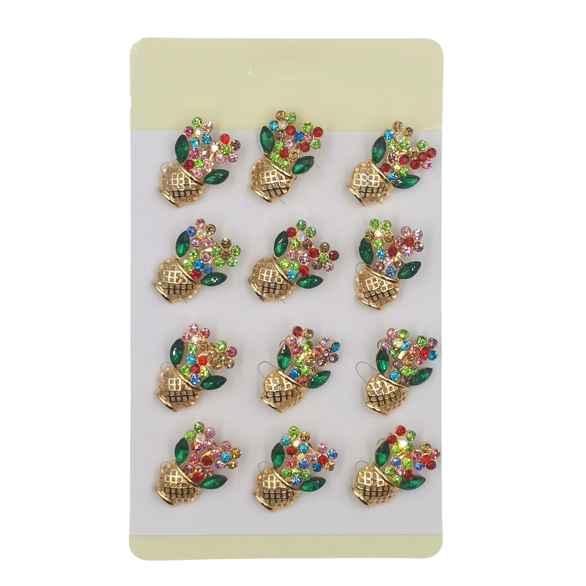 Set 12 brose pentru martisor, NEVERMORE, Vaza cu cristale colorate ...