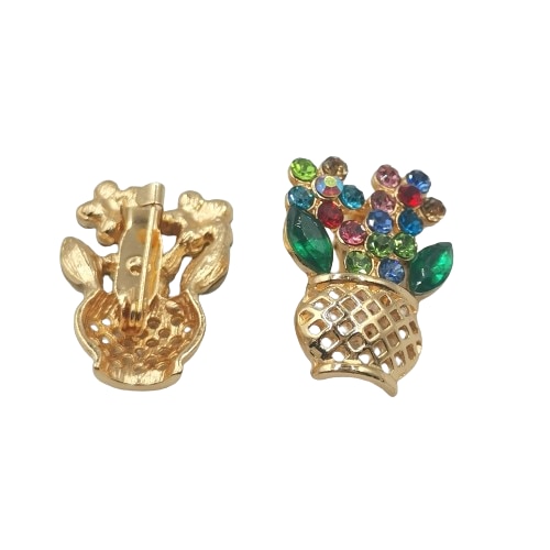 Set 12 brose pentru martisor, NEVERMORE, Vaza cu cristale colorate ...