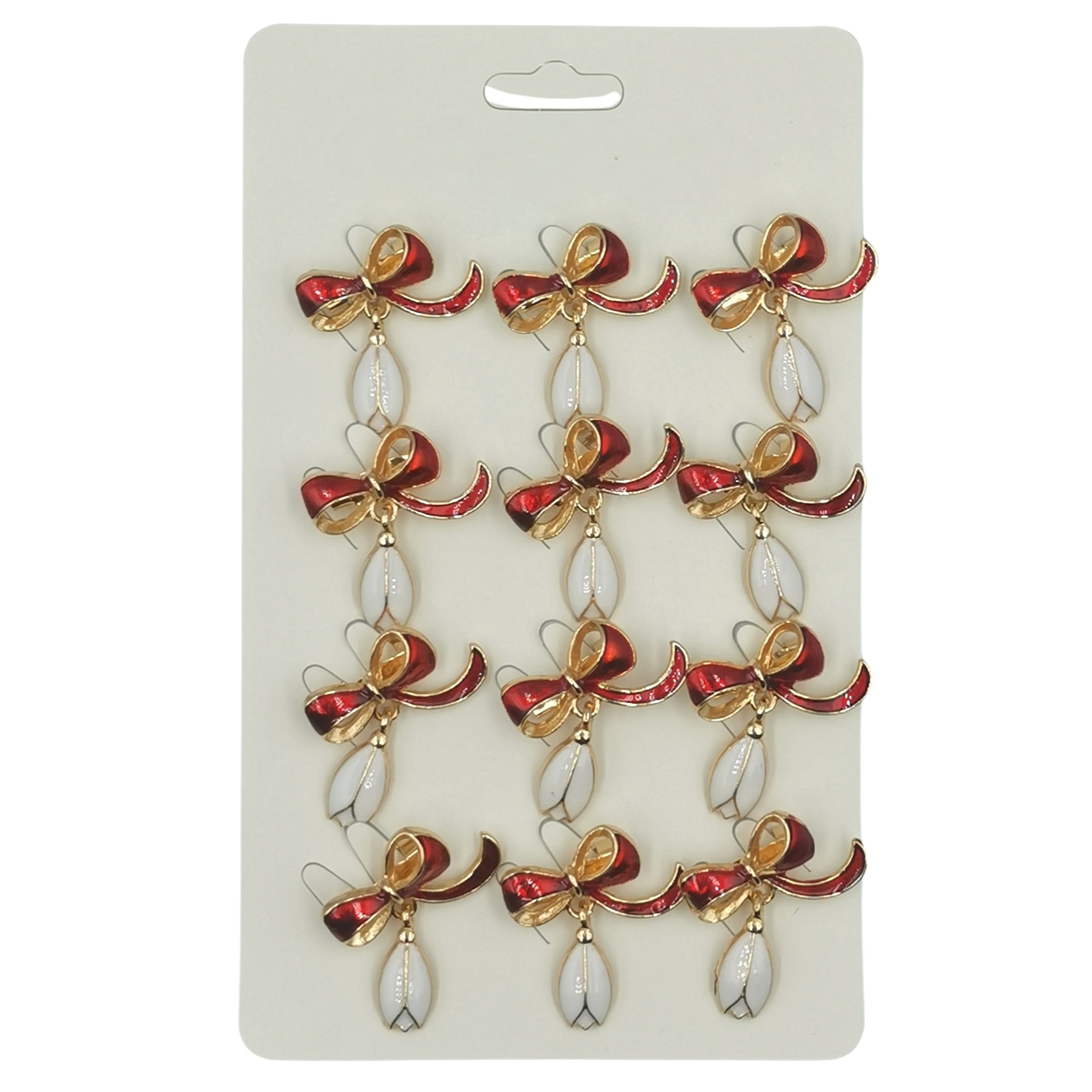 Set 12 brose pentru martisor, NEVERMORE, fundita cu ghiocel, Auriu ...