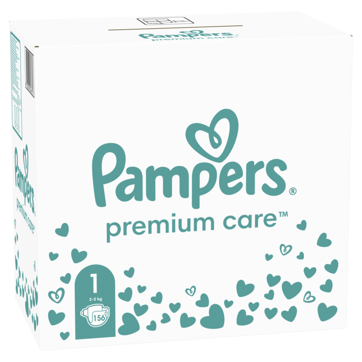 Пелени Pampers Premium Care XXL Box Newborn, Размер 1, 2-5 кг, 156 бр ...