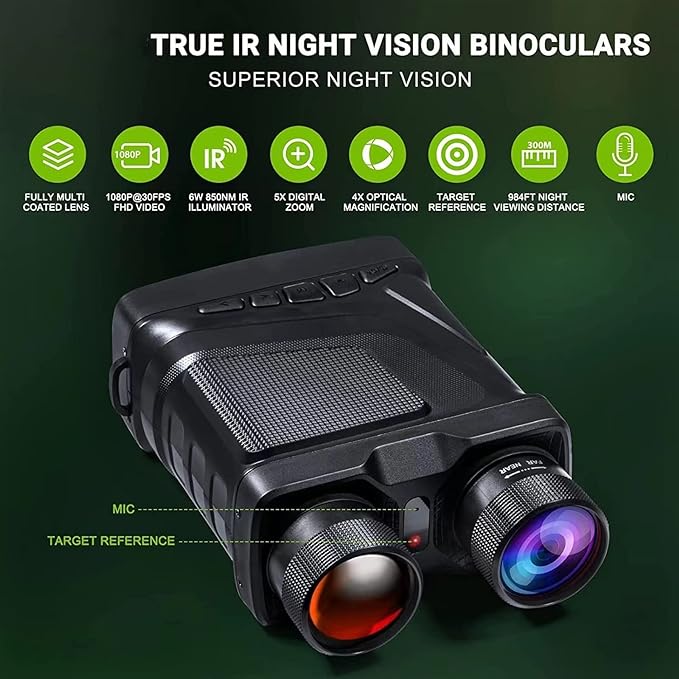Binoclu Profesional Digital pentru vanatoare, Night Vision,4K UHD, Zoom ...