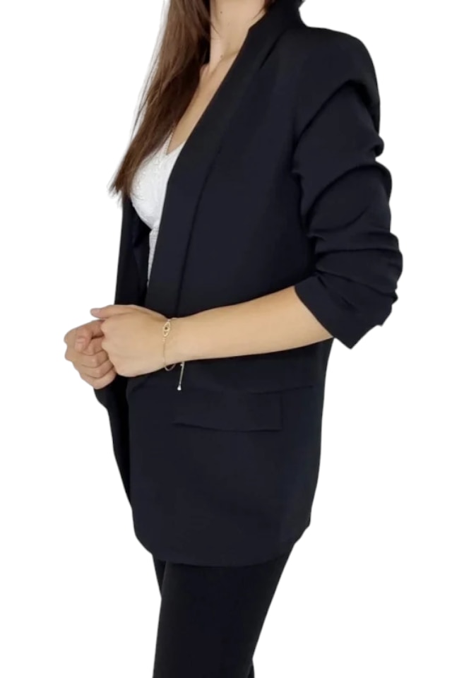 Sacou negru dama office-elegant cu captuseala masura universala s/m ...