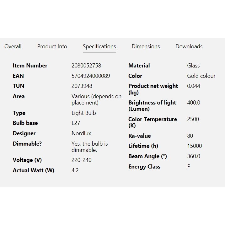 Bec decorativ, Clasic, Edison, Gold, E27 - eMAG.ro