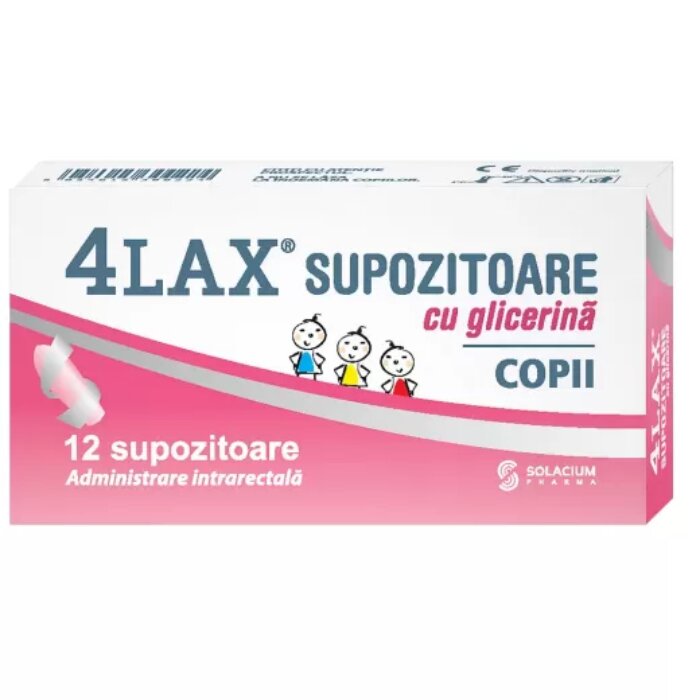 Supozitoare cu glicerina pentru copii 4Lax, 12 bucati, Solacium Pharma ...