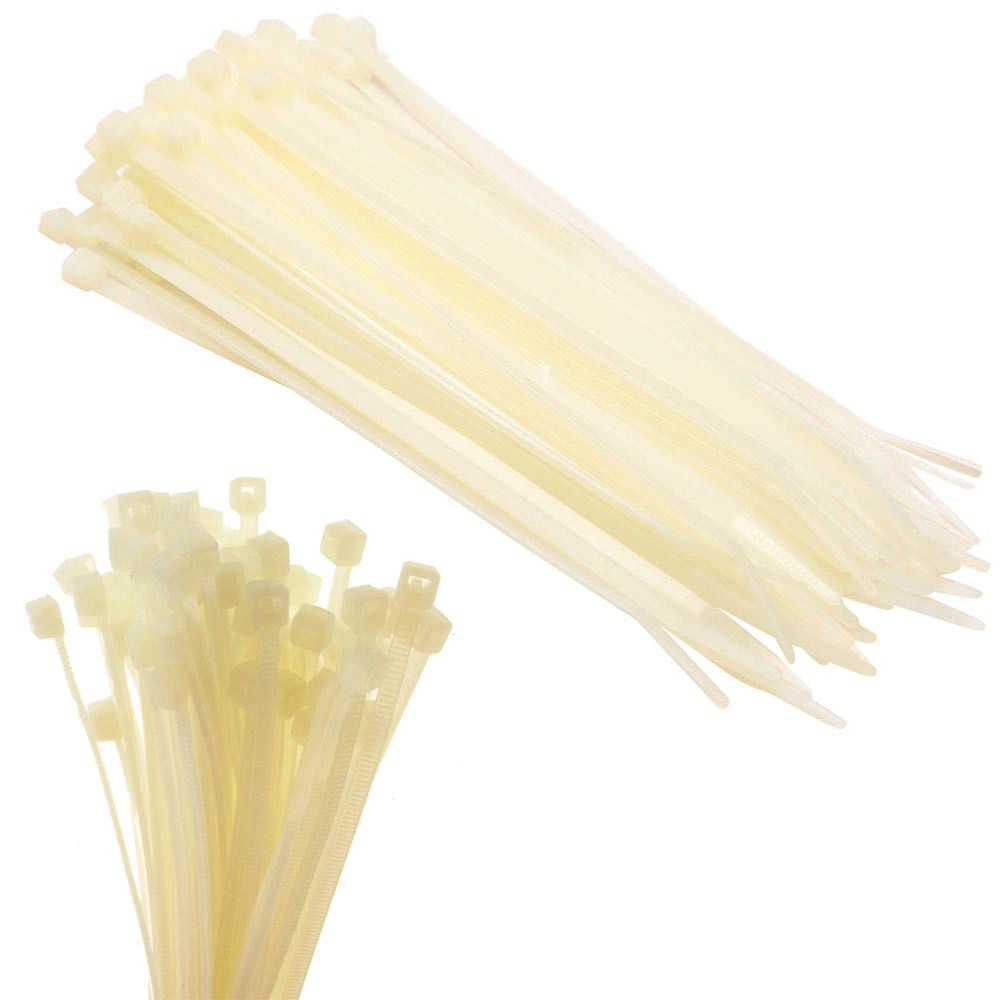 Set 100 buc coliere (soricei) plastic albe, 350 x 4.8 mm - eMAG.ro