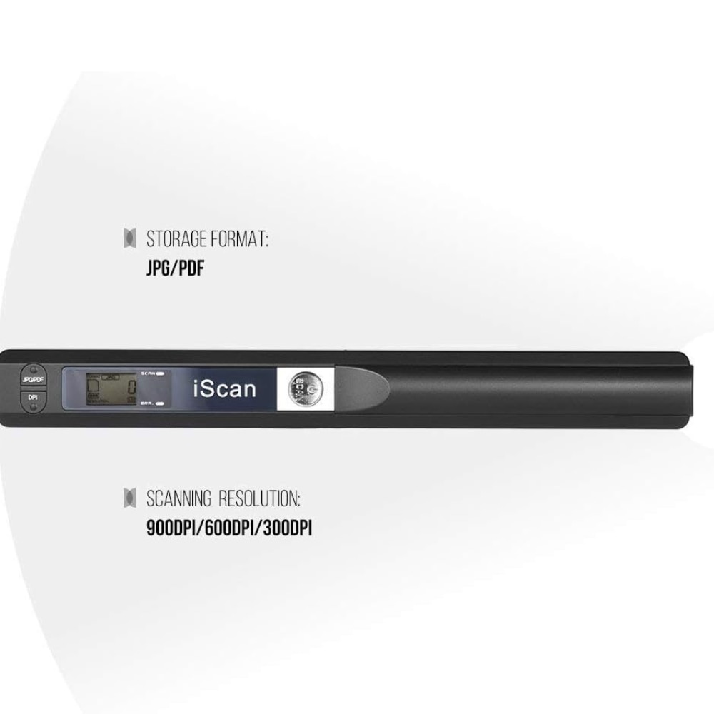 Scanner portabil iscan 900 DPI cu ecran LCD, JPG/PDF, tip A4 - eMAG.ro