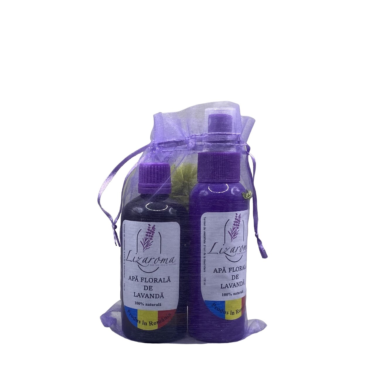 Set 3 piese odorizante: apa florala de lavanda cu rezerva si saculet cu ...