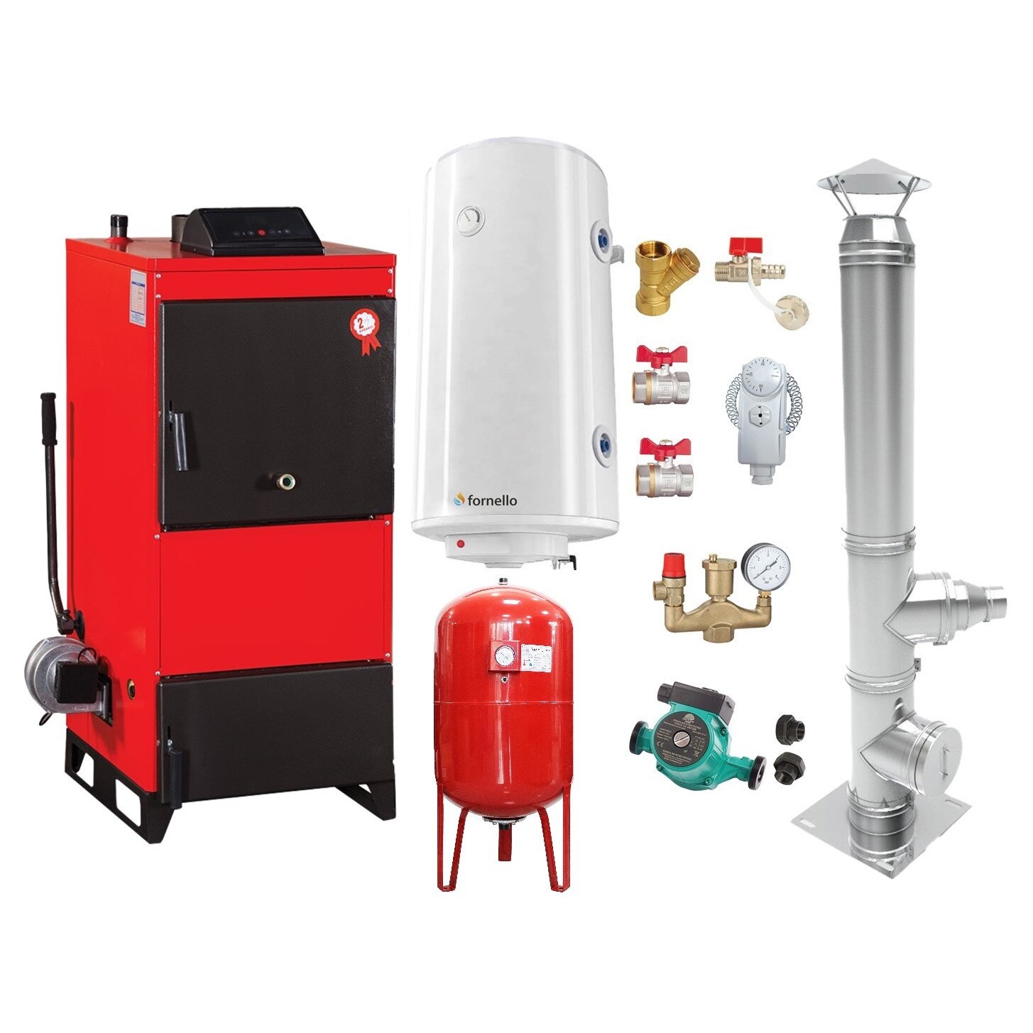 Set Centrala pe combustibil solid Fiama D2-40 Putere 46 kW, cu ...