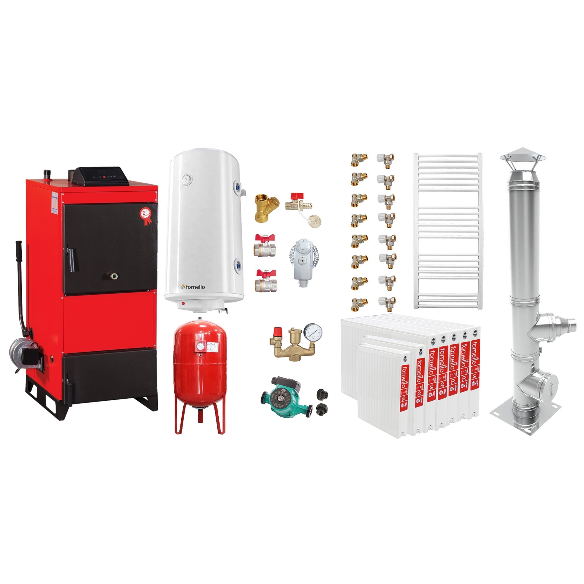 Set Centrala pe combustibil solid Fiama D2-40 Putere 46 kW, cu ...