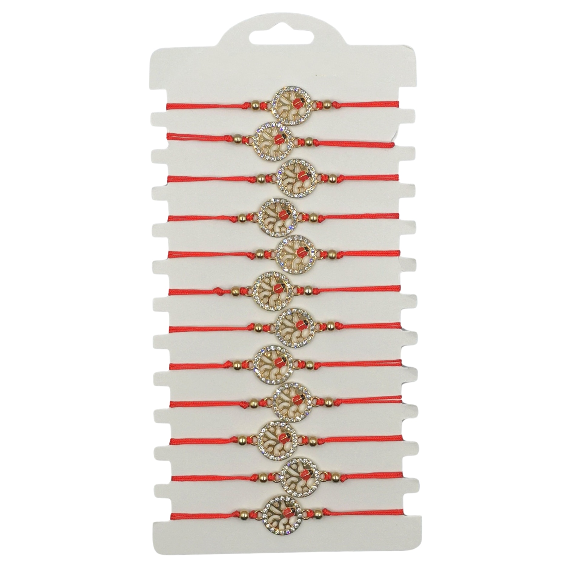 Set 12 martisoare bratari, NEVERMORE, N1015, Lungime reglabila, Rosu ...