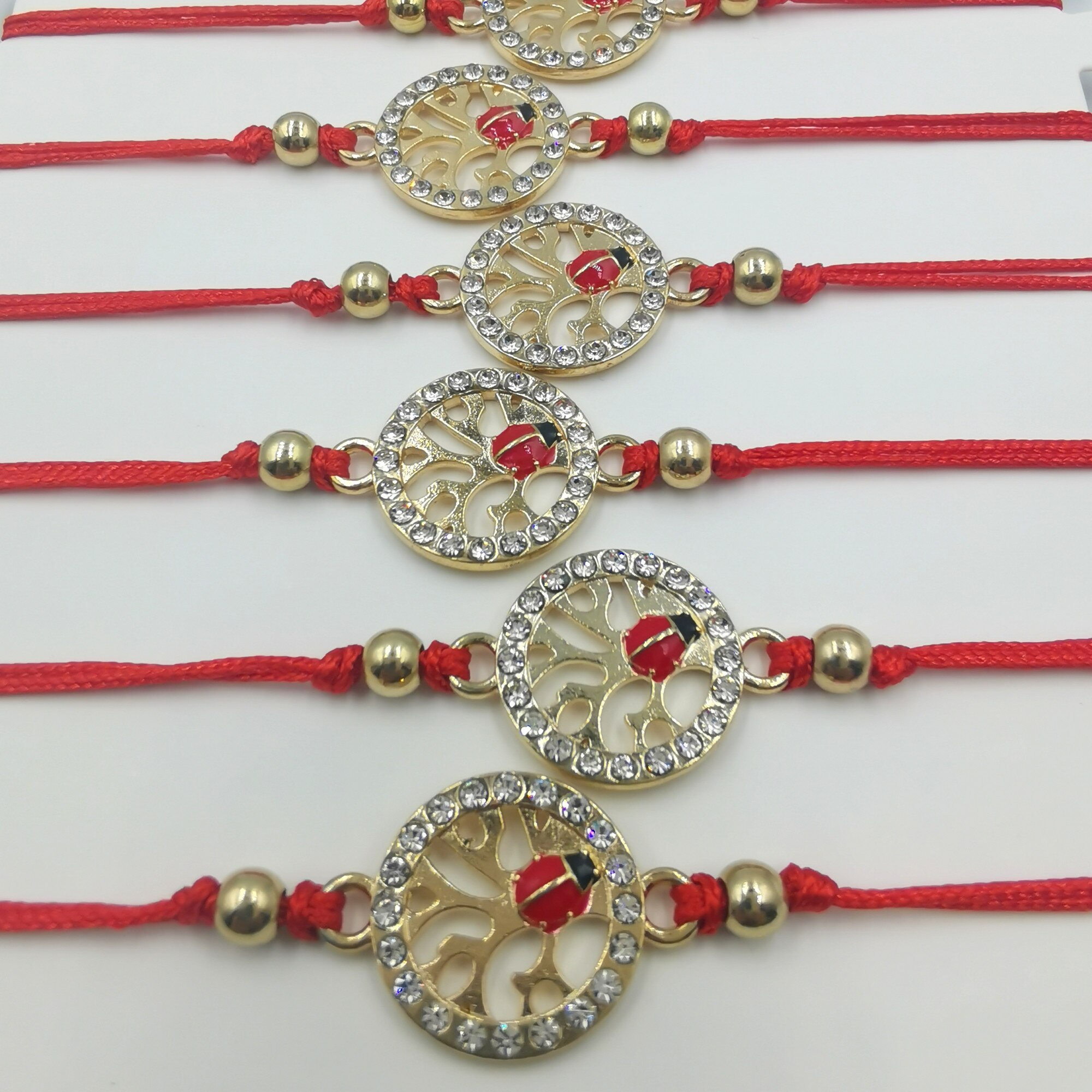 Set 12 martisoare bratari, NEVERMORE, N1015, Lungime reglabila, Rosu ...