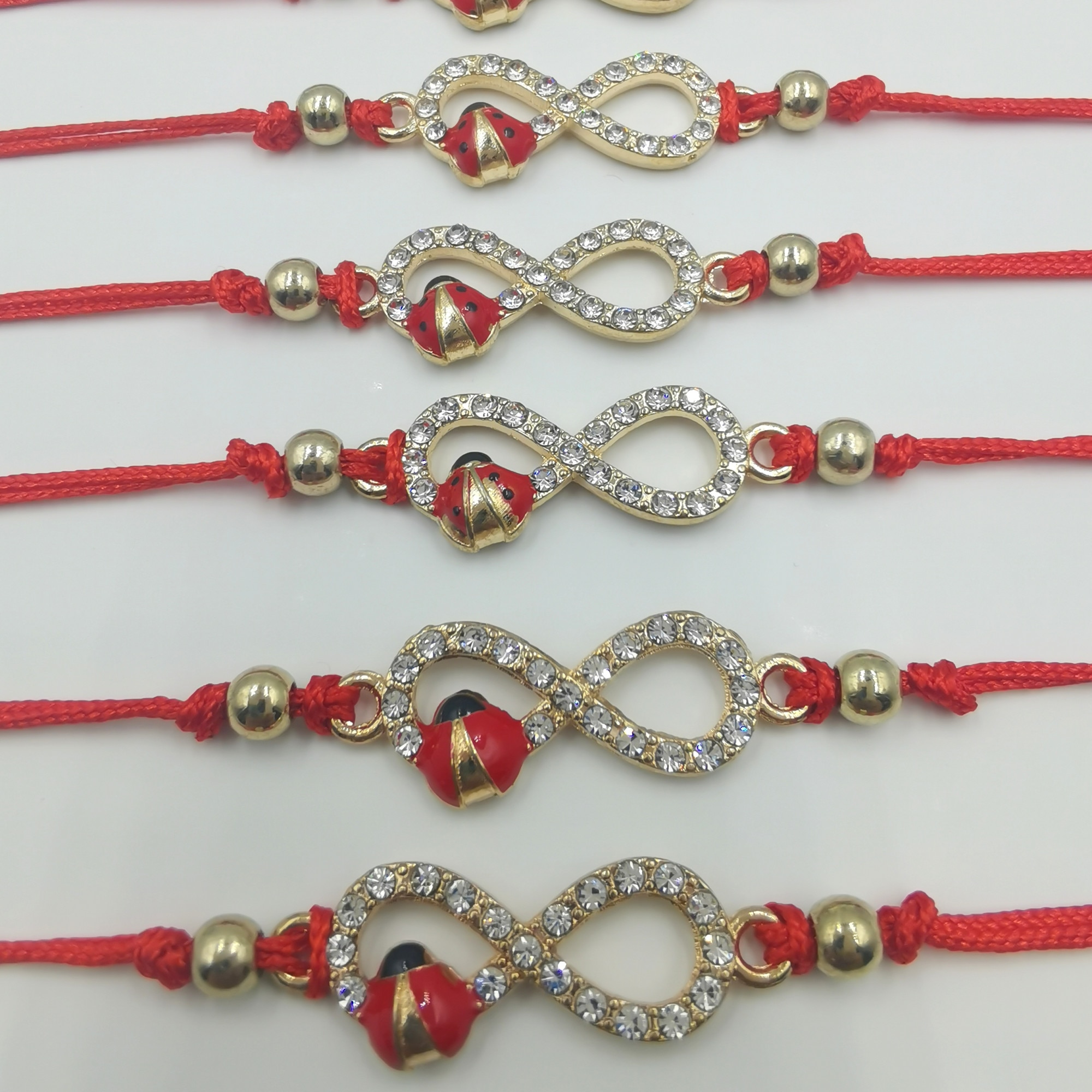 Set 12 martisoare bratari, NEVERMORE, N1016, Lungime reglabila, Rosu ...