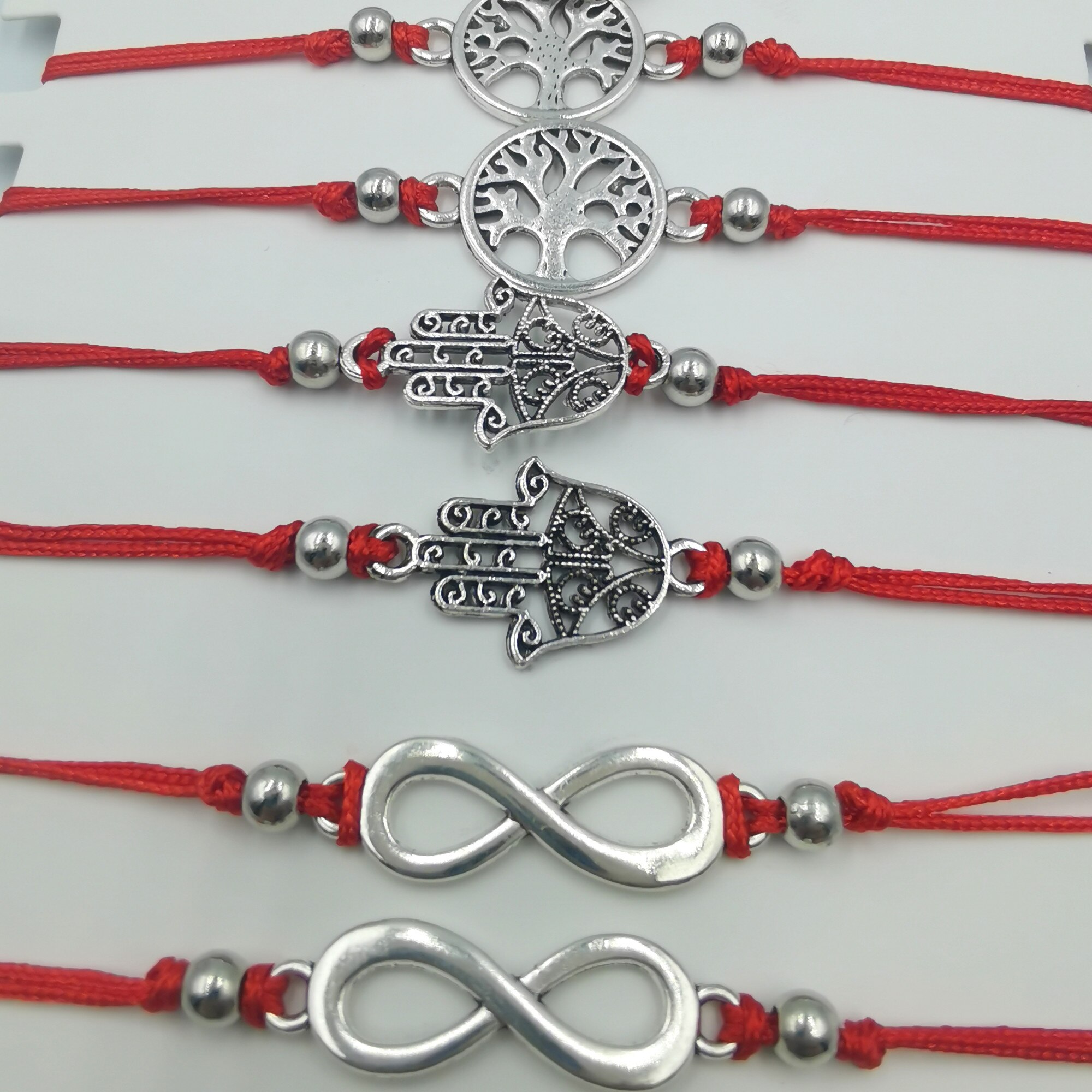 Set 12 martisoare bratari, NEVERMORE, N1017, Lungime reglabila, Rosu ...