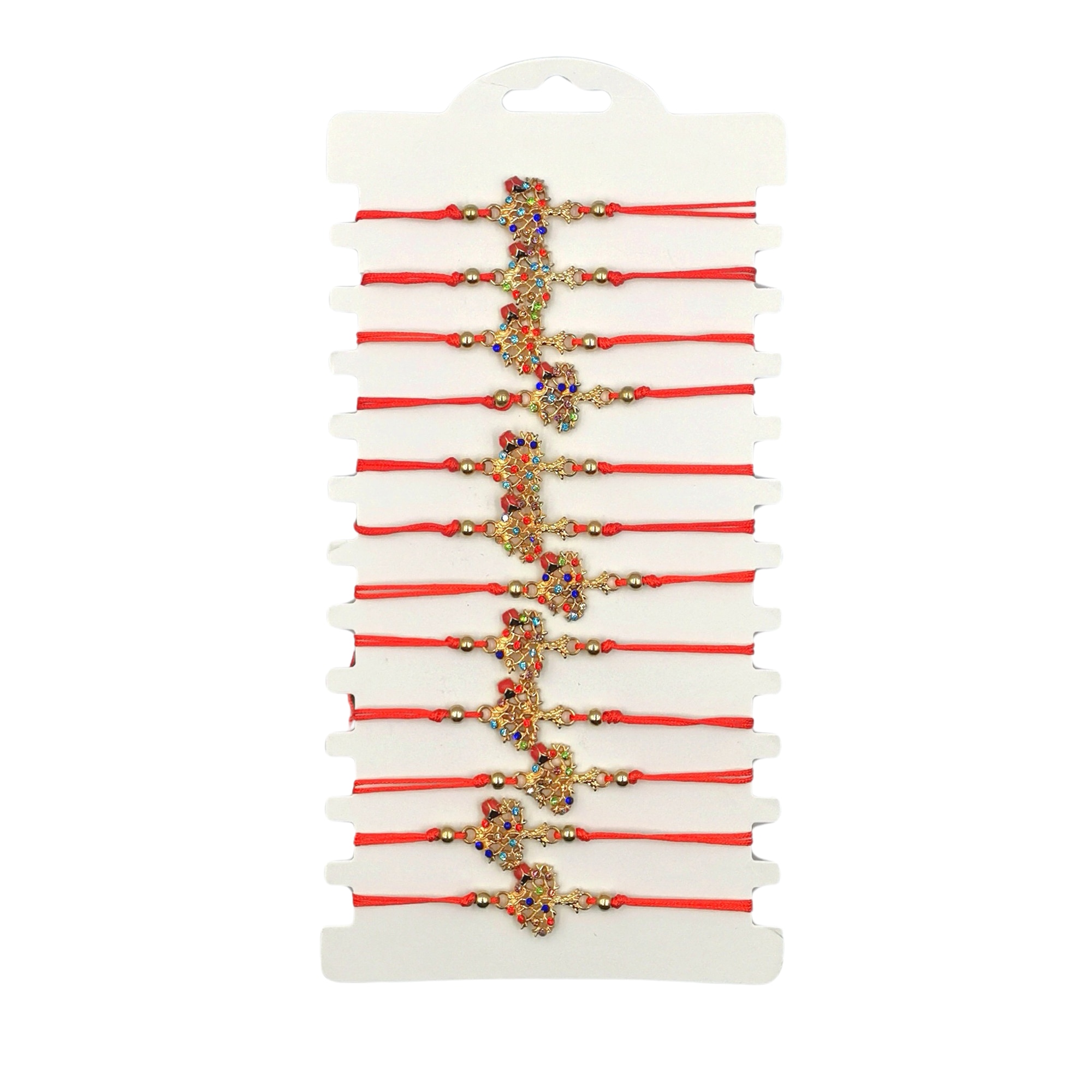 Set 12 martisoare bratari, NEVERMORE, N1018, Lungime reglabila, Rosu ...