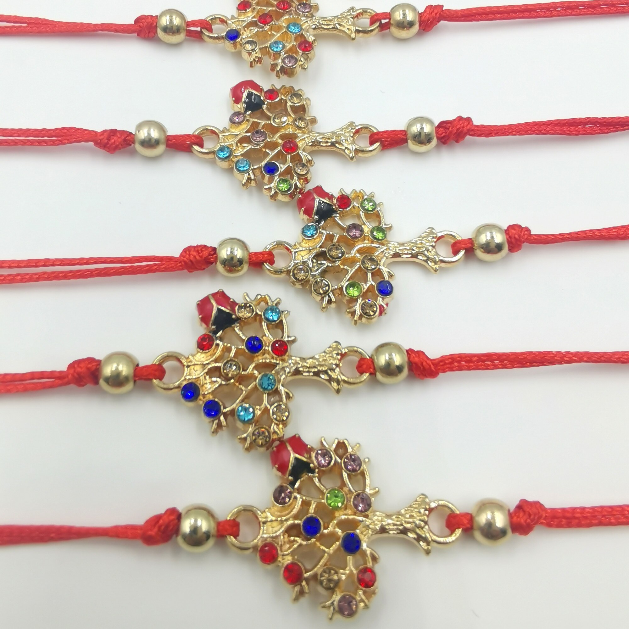 Set 12 martisoare bratari, NEVERMORE, N1018, Lungime reglabila, Rosu ...