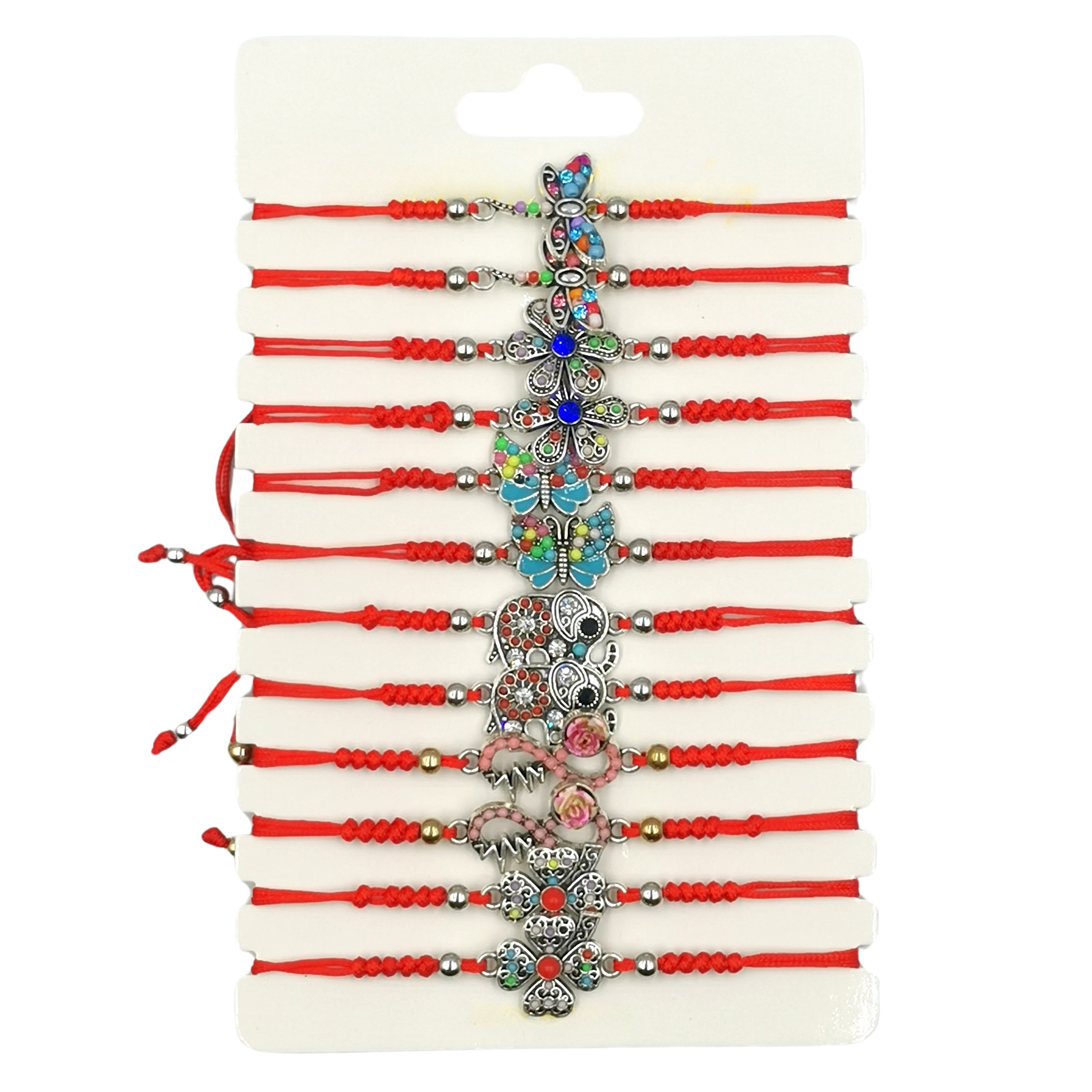 Set 12 martisoare bratari, NEVERMORE, N1020, Lungime reglabila, Rosu ...