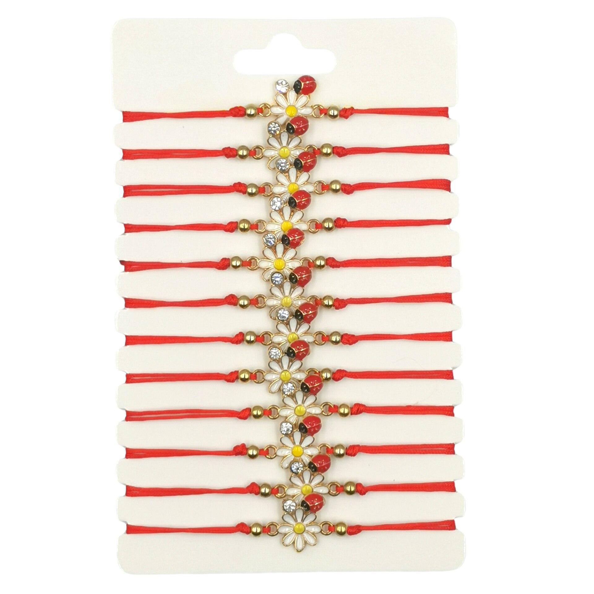 Set 12 martisoare bratari, NEVERMORE, N1023, Lungime reglabila, Rosu ...