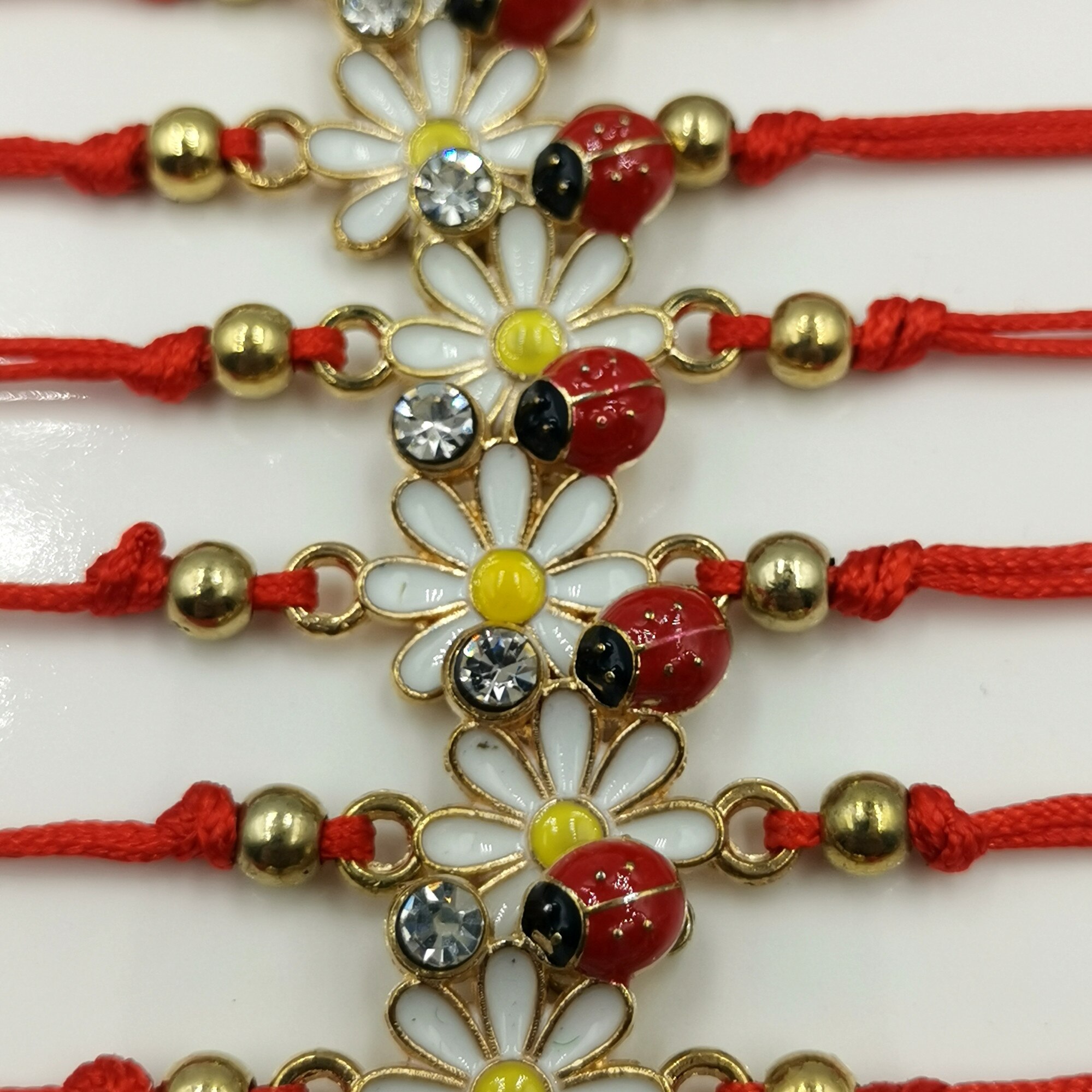 Set 12 martisoare bratari, NEVERMORE, N1023, Lungime reglabila, Rosu ...