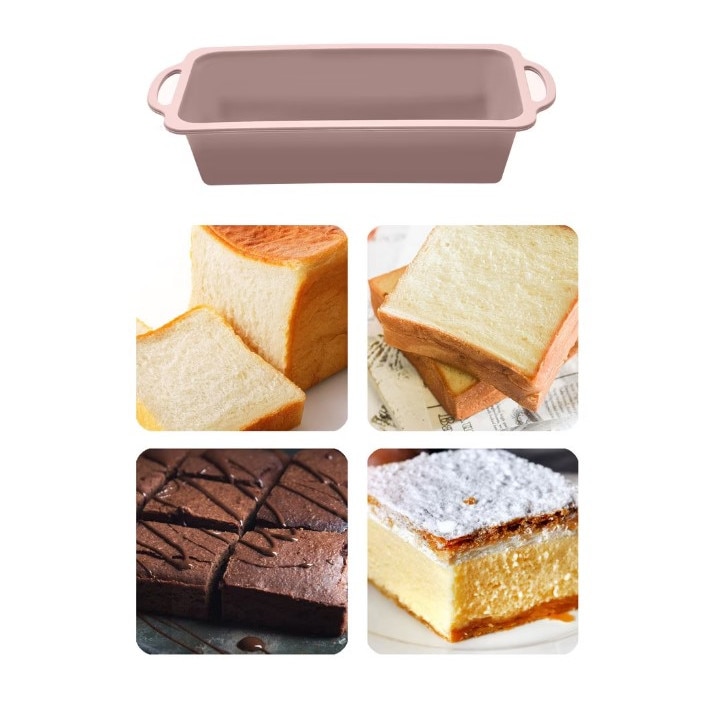 Tava copt silicon, roz, 27 x 14 x 6.5 cm, pentru chec, paine, cozonac ...