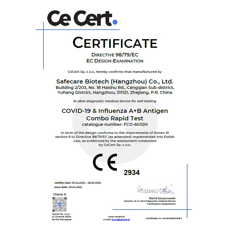Test Rapid Combo Safecare Covid-19, Gripa Tip A si Tip B, 1 bucata ...