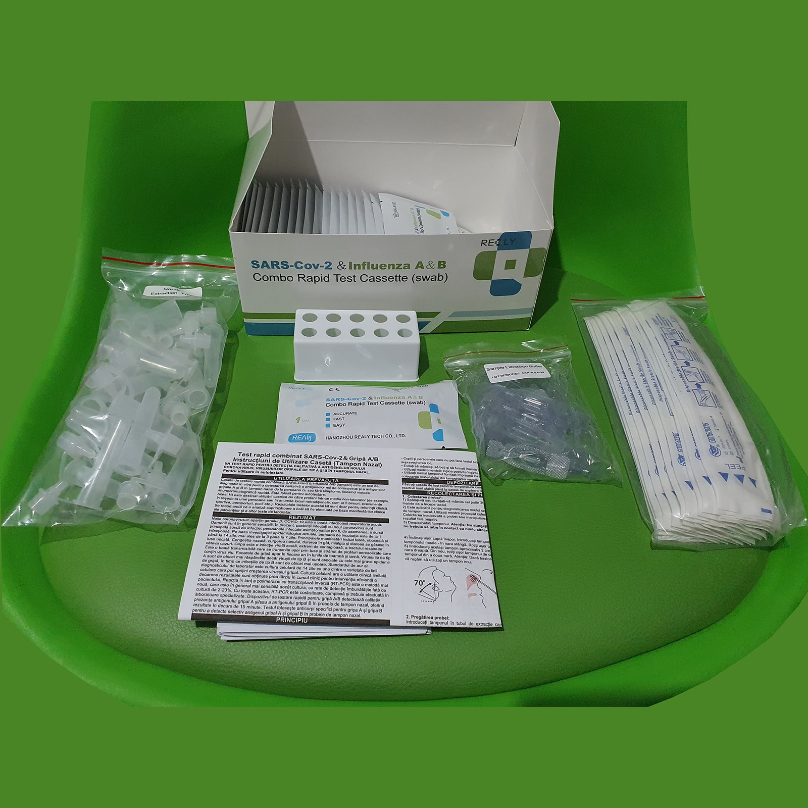 Set 25 Teste Rapide Antigen, Combinate, Gripa A+B si Covid-19, Realy ...