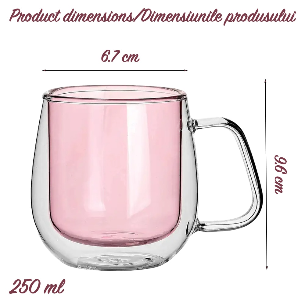 Set 4 cesti cu pereti dubli Quasar & Co.®, termorezistente, model ...