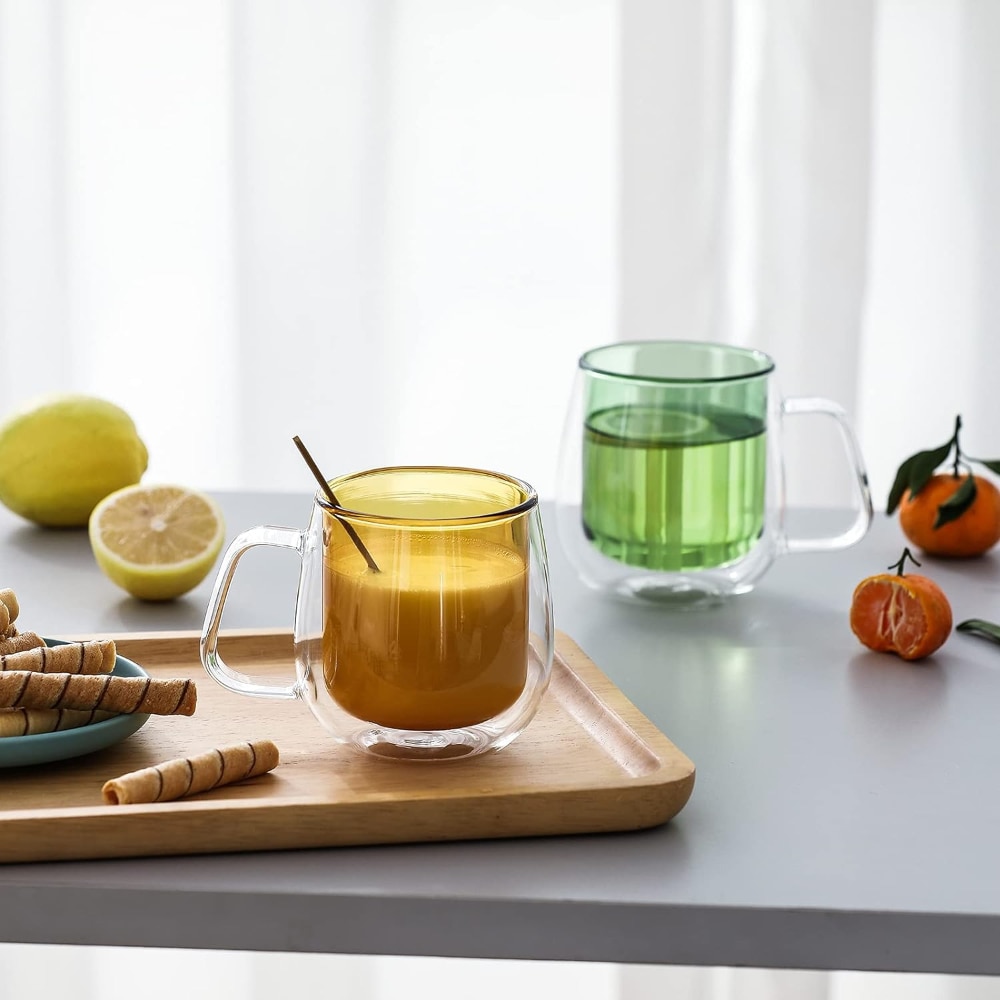 Set 4 cesti cu pereti dubli Quasar & Co.®, termorezistente, model ...