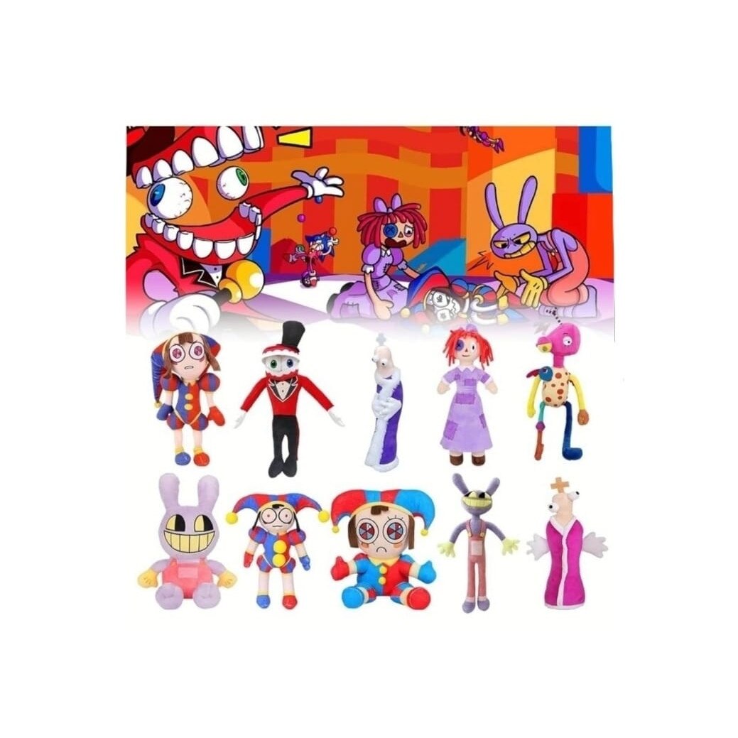 Set 16 Jucarii de plus, Circus Clown Toy Anime, rosu, 30 cm - eMAG.ro