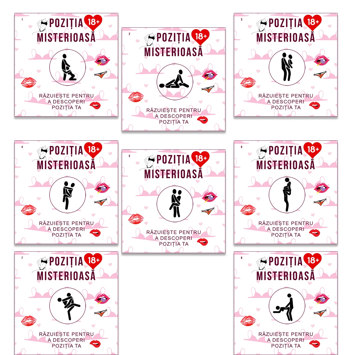 Комплект от 8 карти за изтриване Kamasutra Sexual Positions, JOYSTOS ...