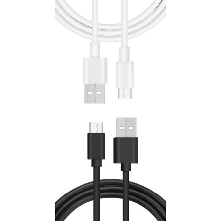 Set 2 cabluri de date pentru telefon, USB/USB-C, 1m, Negru/Alb - eMAG.ro