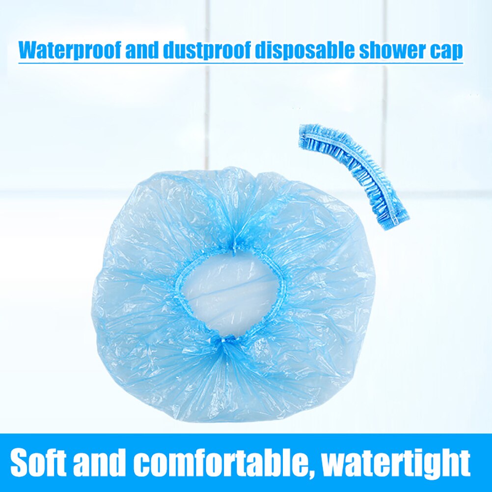 Set 100 casti pentru dus, Polietilena, Albastru - eMAG.ro