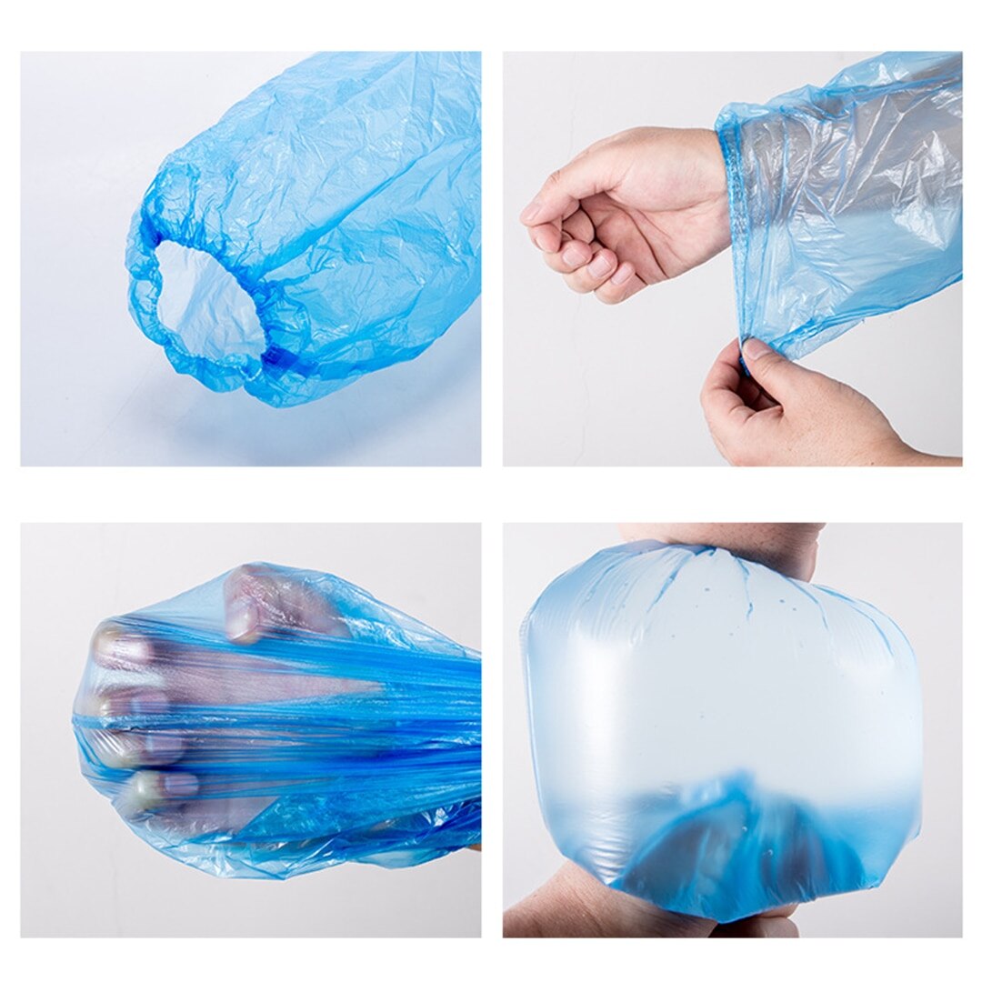 Set 100 Mansete din polietilena, unica folosinta, 40 cm, Polietilena ...