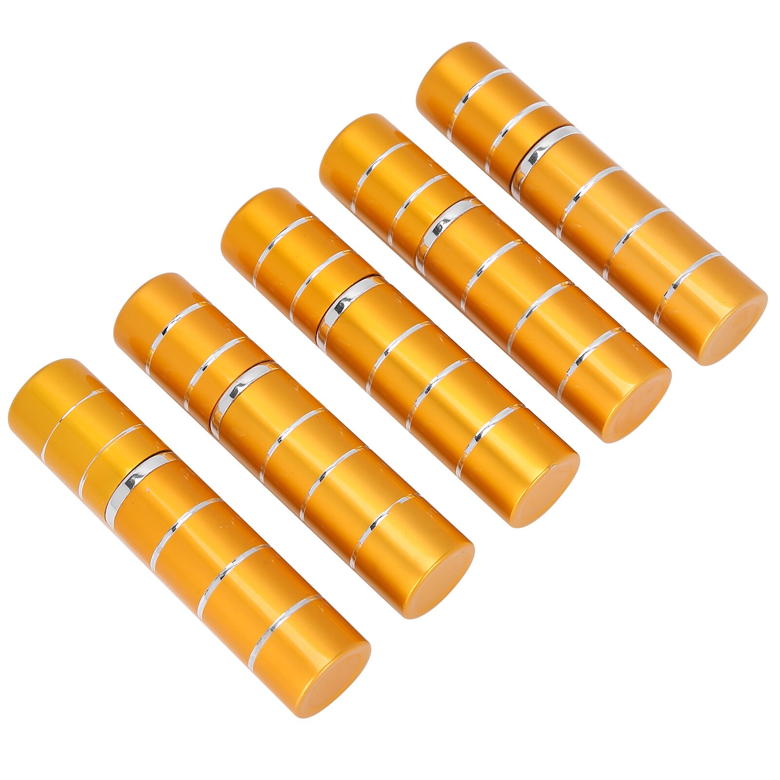 Set 5 recipiente cosmetice, Aluminiu/Sticla, 5ml, Portocaliu - eMAG.ro