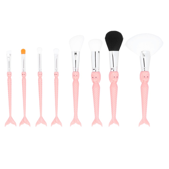 Set 8 pensule, Plastic/Nylon, Roz - eMAG.ro