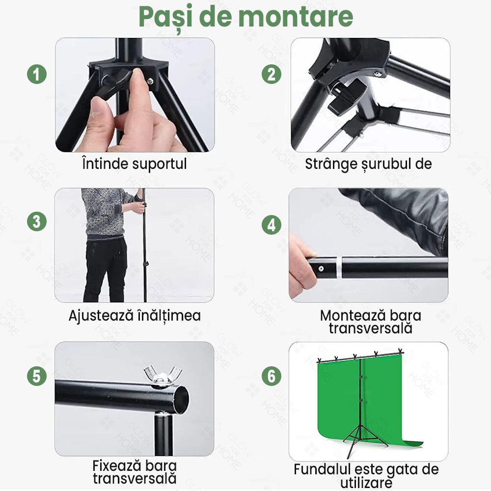 Kit perete fundal verde profesional pentru studio foto/video ...