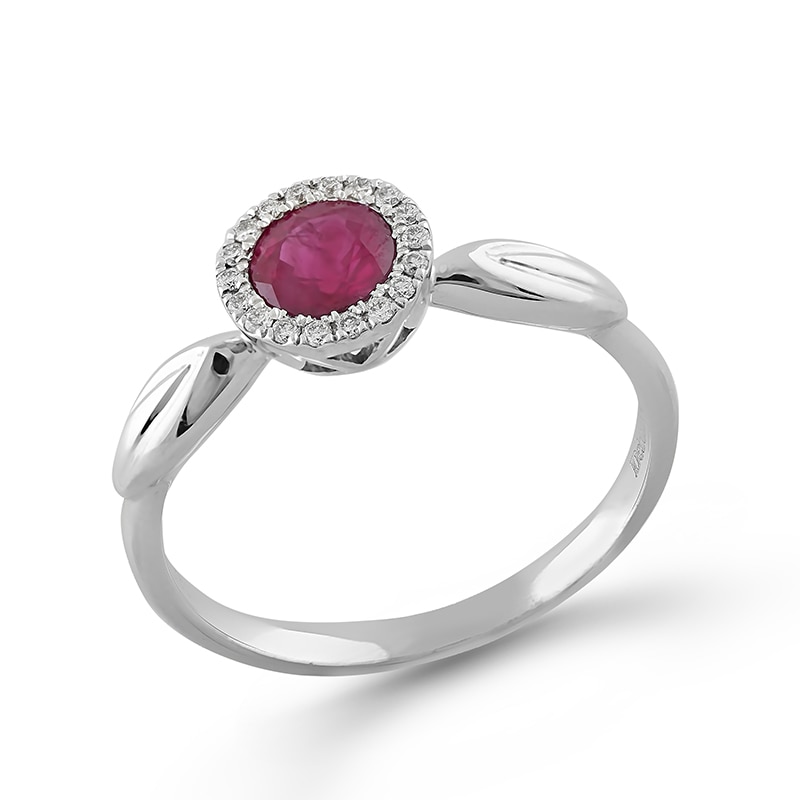 Inel Aur 18k Diamante, Rubin DERUVO, R30379-W53, Marime 53 - eMAG.ro