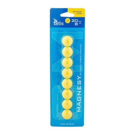 Magneti de tabla, galben, 20mm/8 buc - eMAG.ro