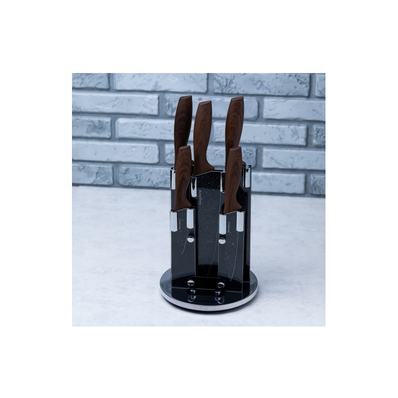 Set cutite din inox, cu suport, 6 piese, Klausberg - eMAG.ro