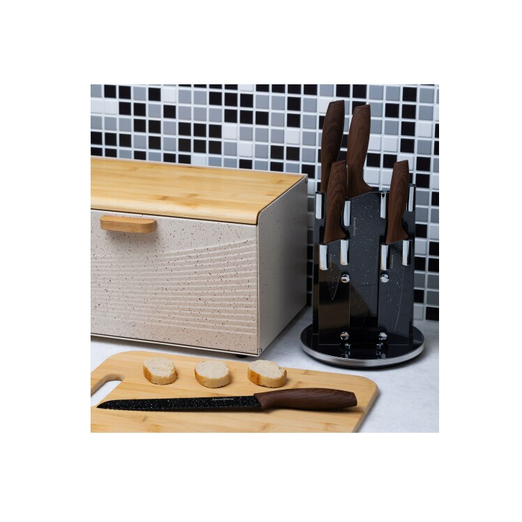 Set cutite din inox, cu suport, 6 piese, Klausberg - eMAG.ro