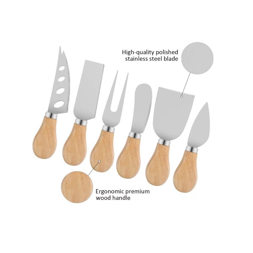 Set 6 cutite branza, maner din bambus - eMAG.ro