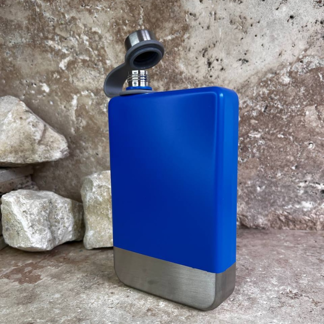 Plosca inox de buzunar, 260 ml, albastru - eMAG.ro