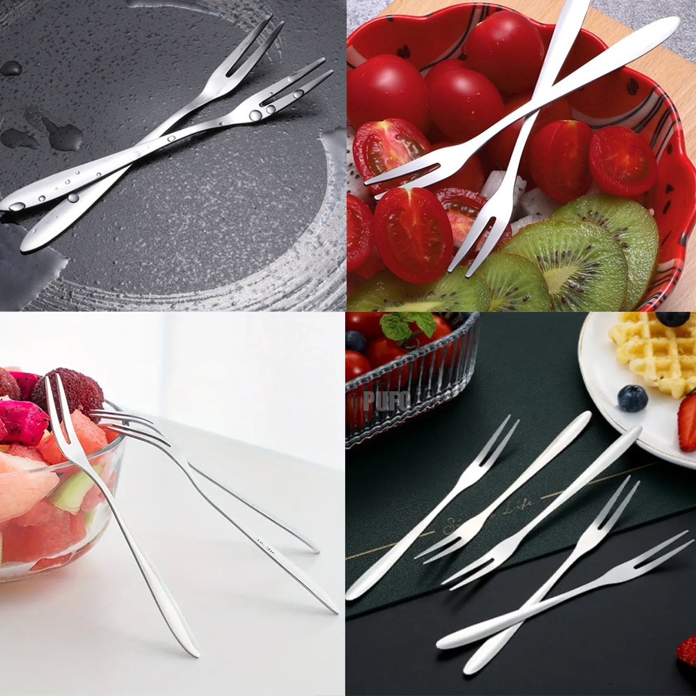 Set 2 furculite Pufo Simple pentru desert, fructe, scoici, servire ...