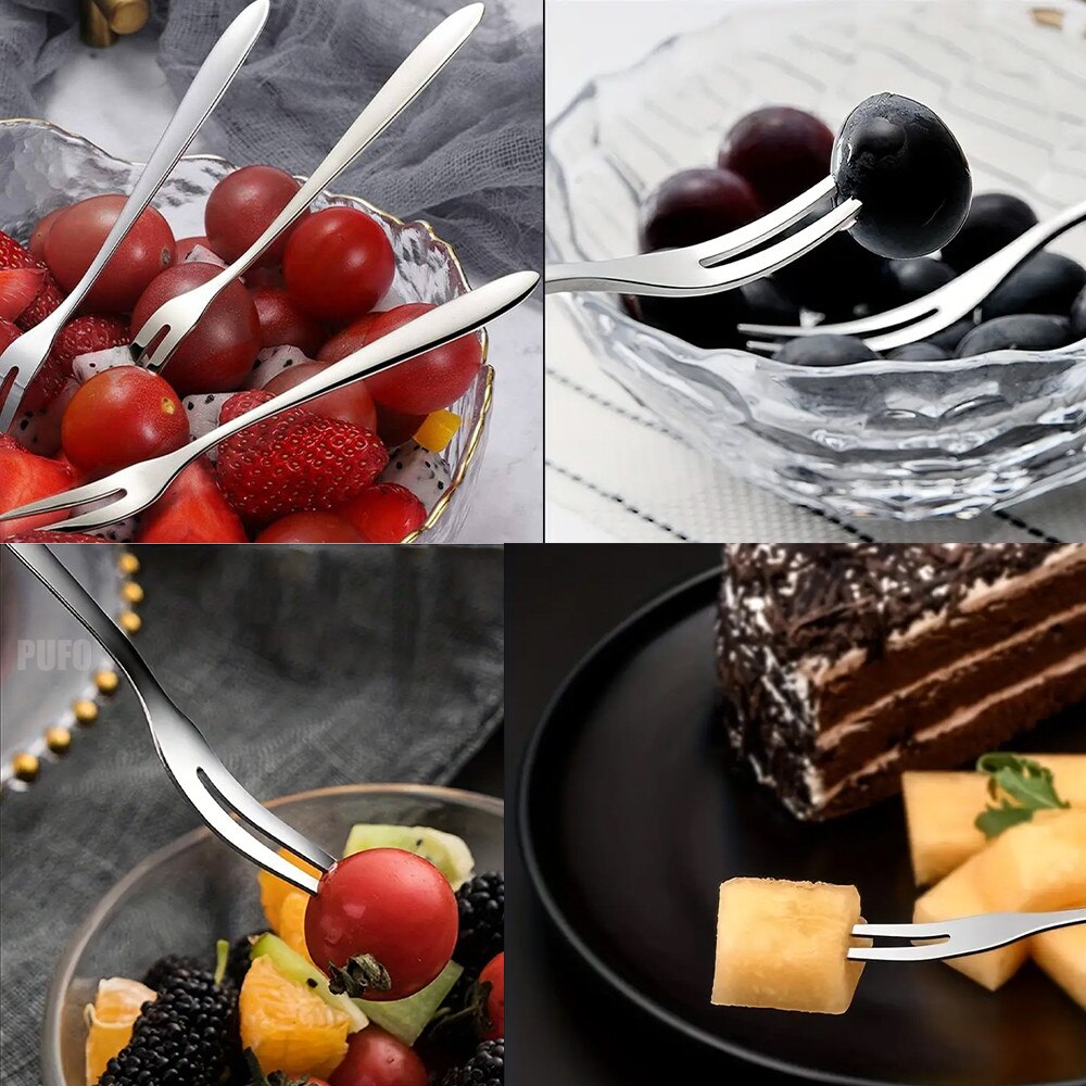 Set 2 furculite Pufo Simple pentru desert, fructe, scoici, servire ...