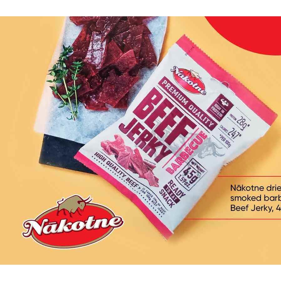 Gustare carne de vita afumata si uscata Beef Jerky Barbeque, 45 gr ...