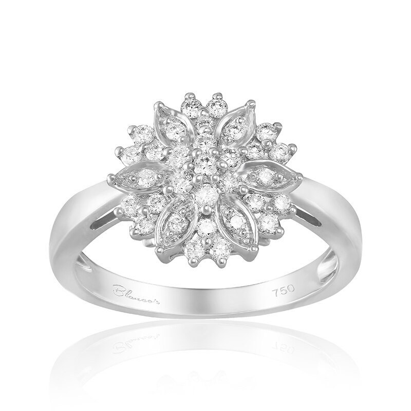 Inel Floare Aur 18k Diamante BLANCO'S, RP-18060-W51, Marime 51 - eMAG.ro