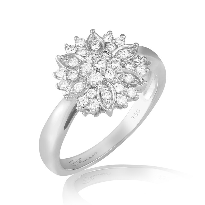 Inel Floare Aur 18k Diamante BLANCO'S, RP-18060-W51, Marime 51 - eMAG.ro