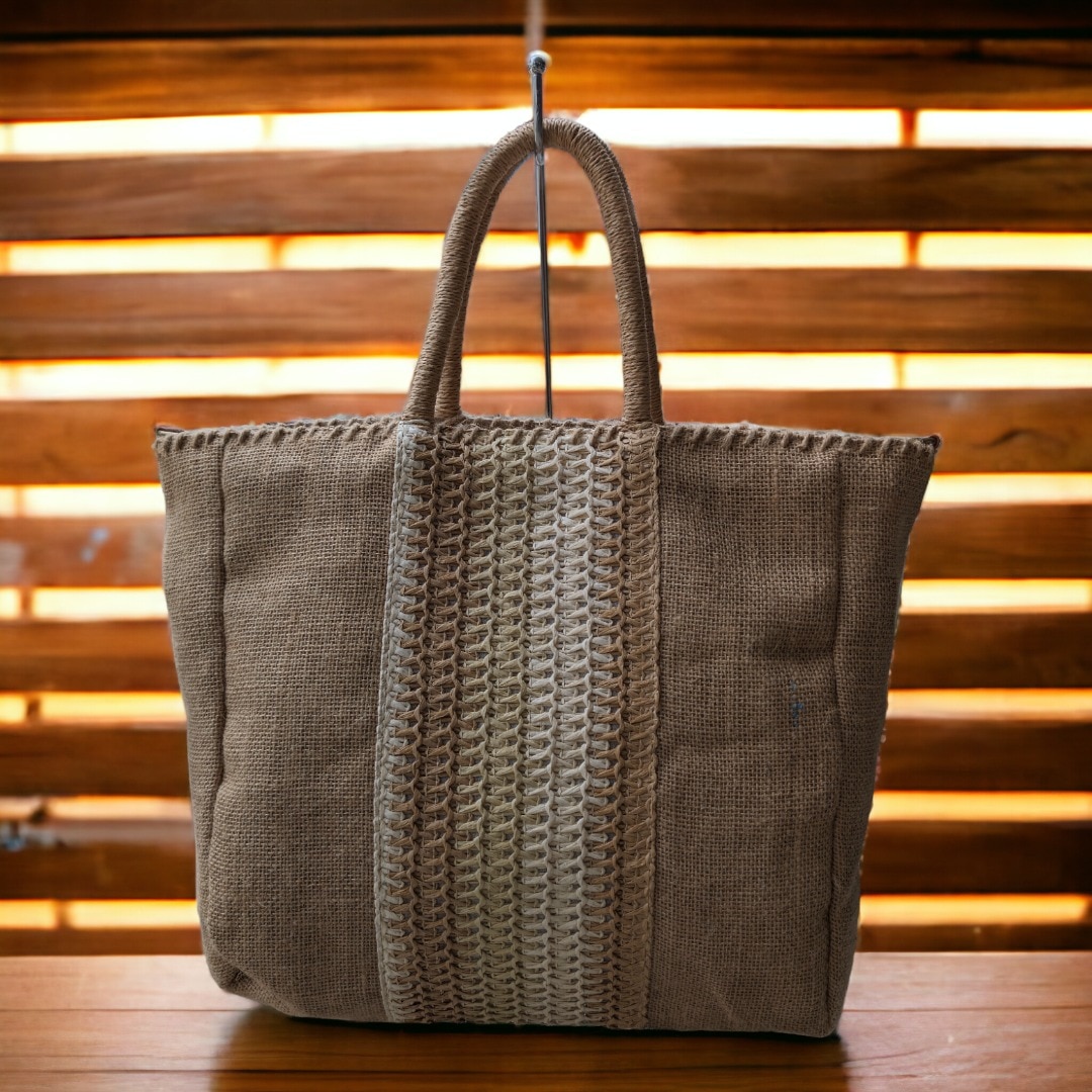 Geanta din iuta cu manere si bareta detasabila si reglabila, WF544 ...