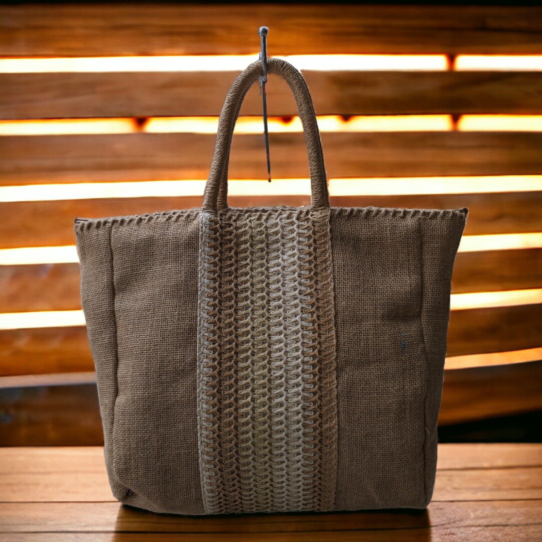 Geanta din iuta cu manere si bareta detasabila si reglabila, WF544 ...