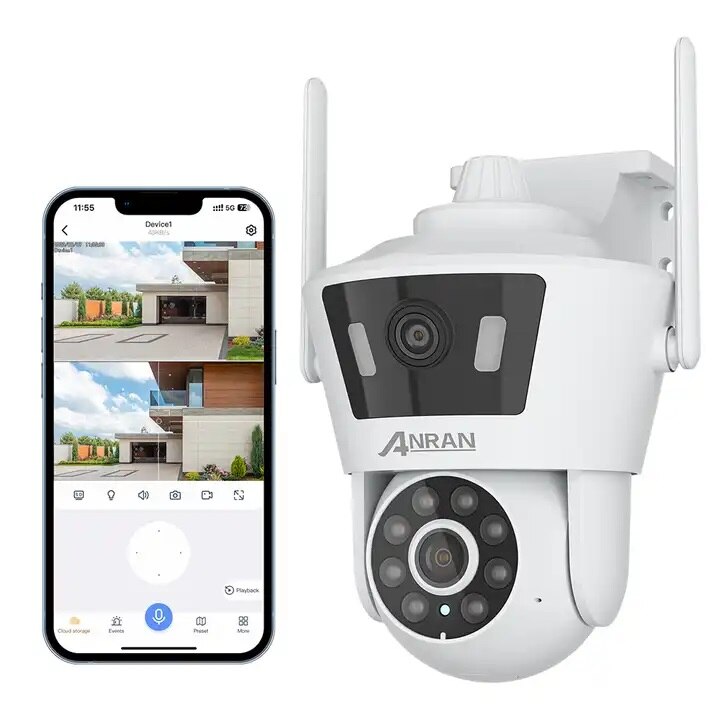 Anran P7 megfigyelő kamera, 360°-os nézet, 4 MP, kettős lencse, színes ...